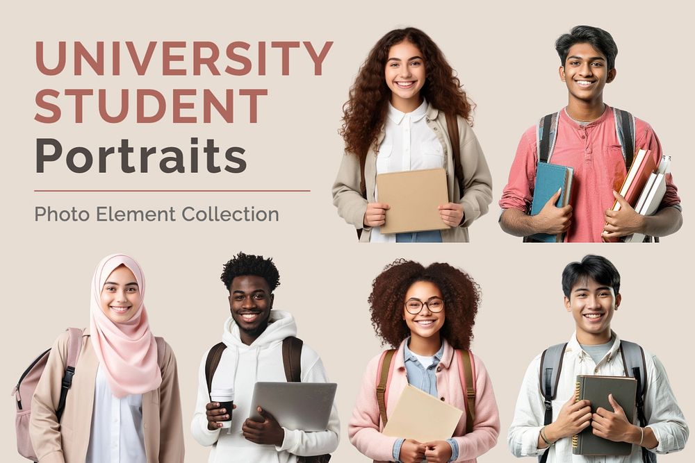 Editable diverse university student element | Premium Editable Design ...