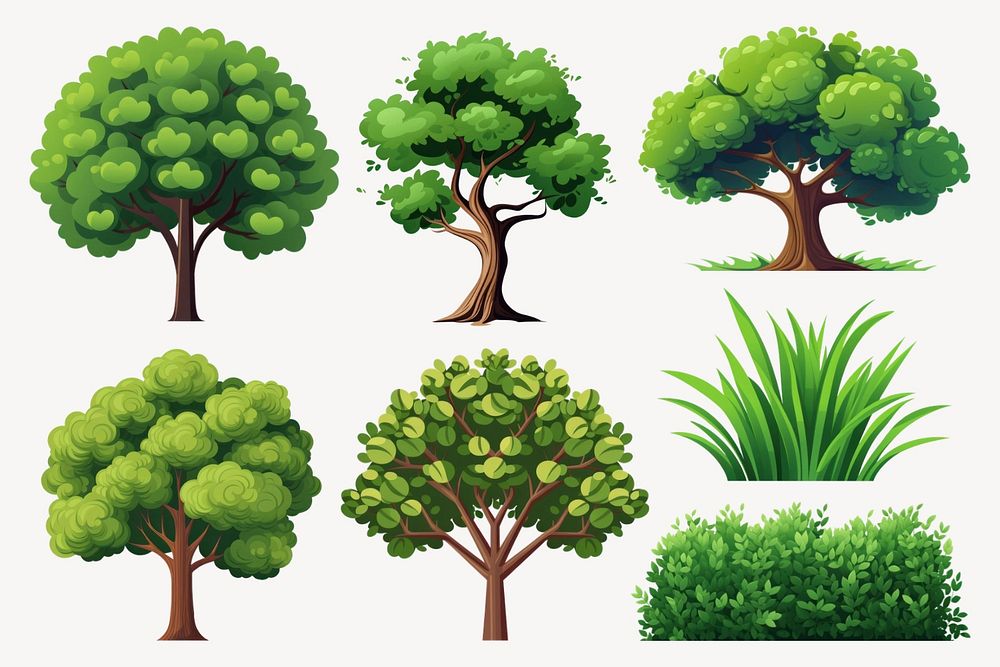 Editable tree cartoon element design | Premium Editable Design - rawpixel