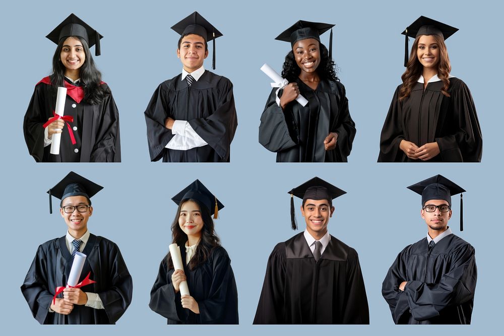 Editable diverse graduate student element | Premium Editable Design ...