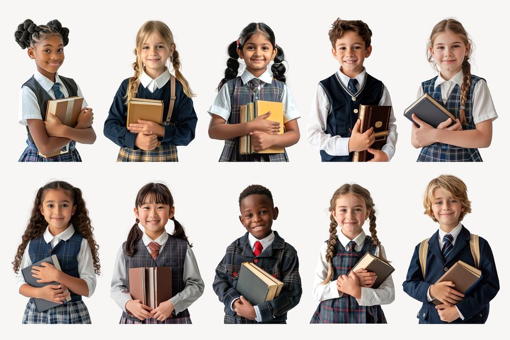 Editable diverse elementary school student | Premium Editable Design ...