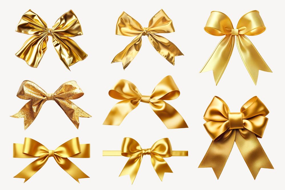 Editable gold ribbon bow design | Premium Editable Design - rawpixel