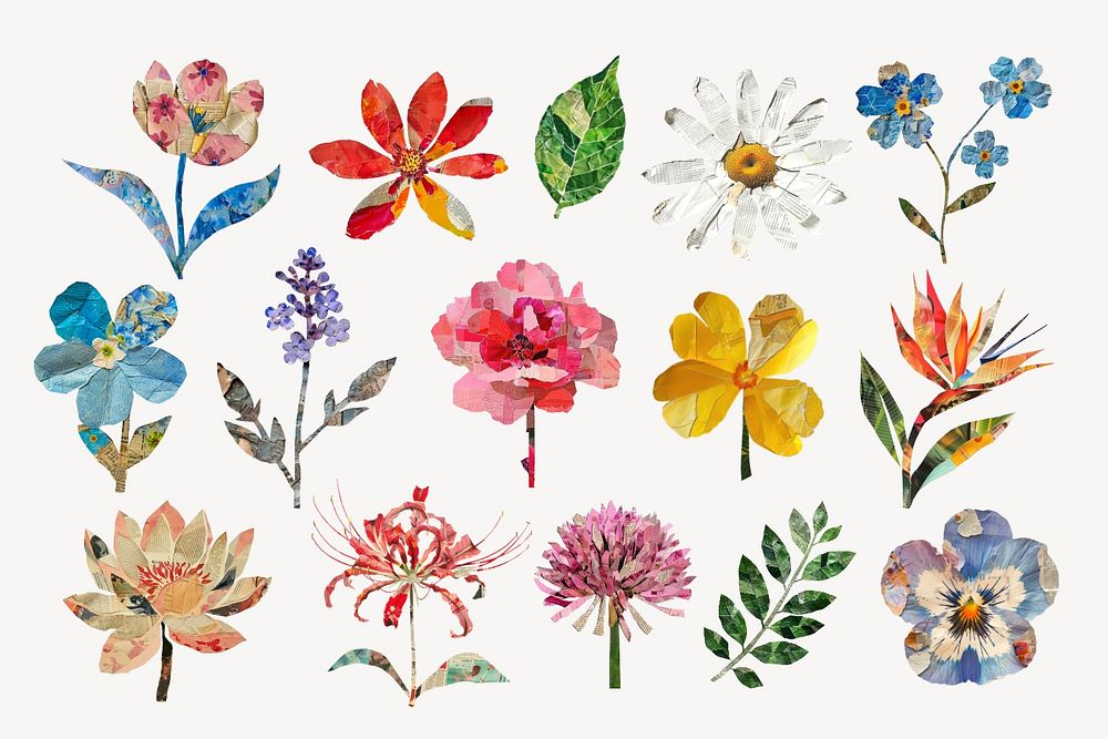 Editable Collage paper flower design | Premium Editable Design - rawpixel