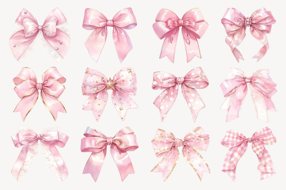 Editable watercolor coquette pink bow | Premium Editable Design - rawpixel