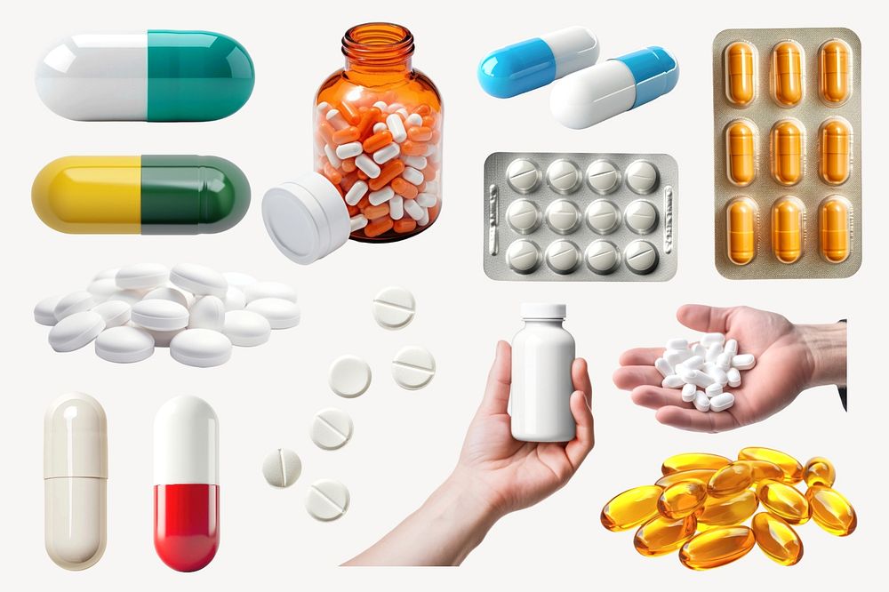 Editable pills design element set | Premium Editable Design - rawpixel