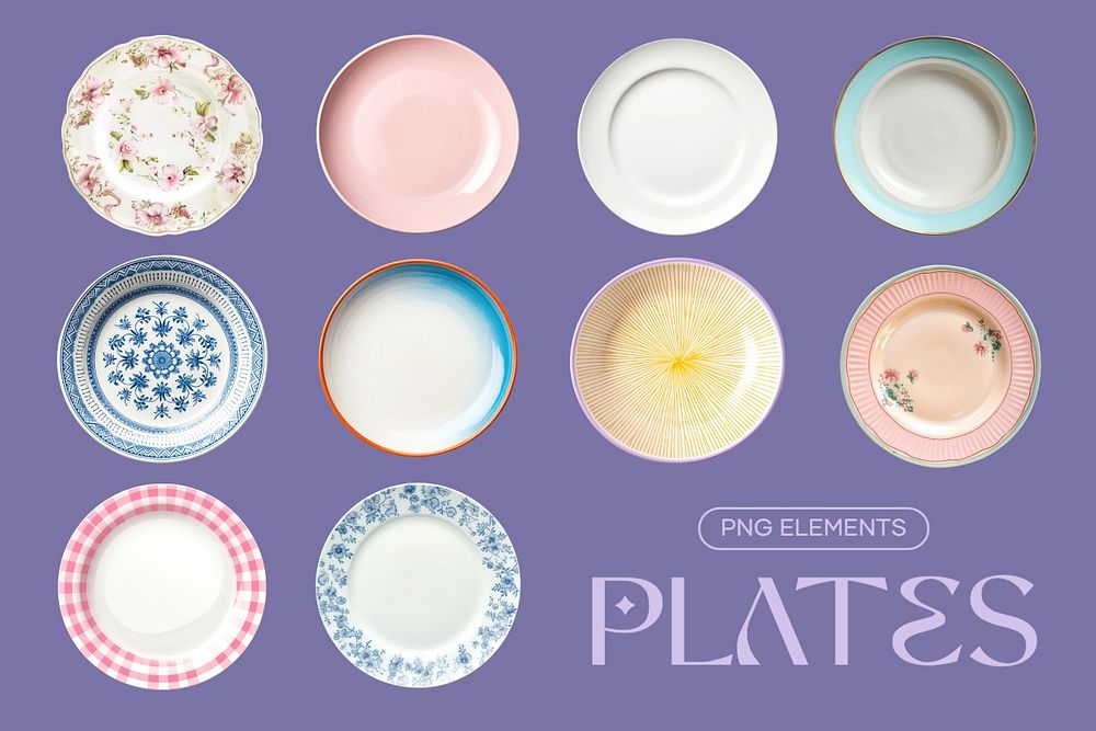 Editable flatlay plate design element | Premium Editable Design - rawpixel