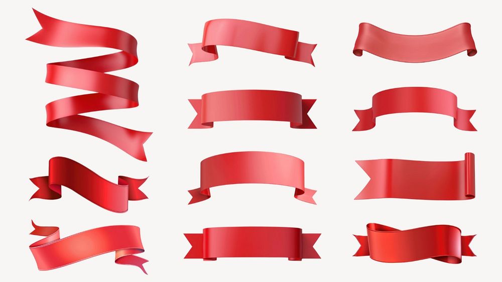 Editable red ribbon banner design | Premium Editable Design - rawpixel