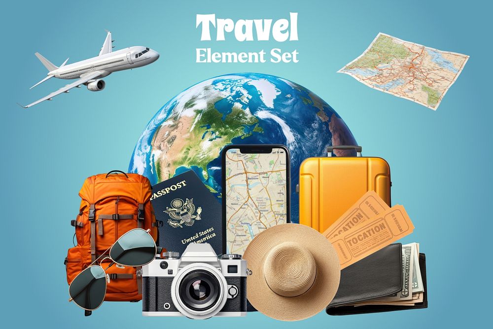 Editable travel design element set | Premium Editable Design - rawpixel