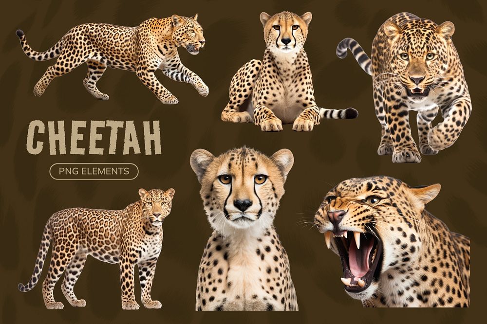 Editable cheetah wildlife design element | Free Editable Design - rawpixel