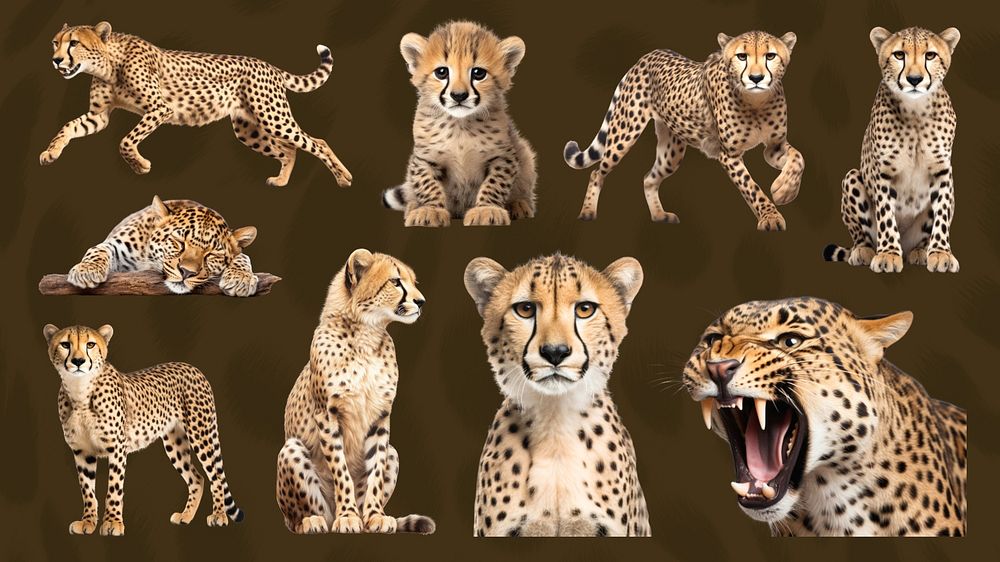 Editable cheetah wildlife design element | Free Editable Design - rawpixel