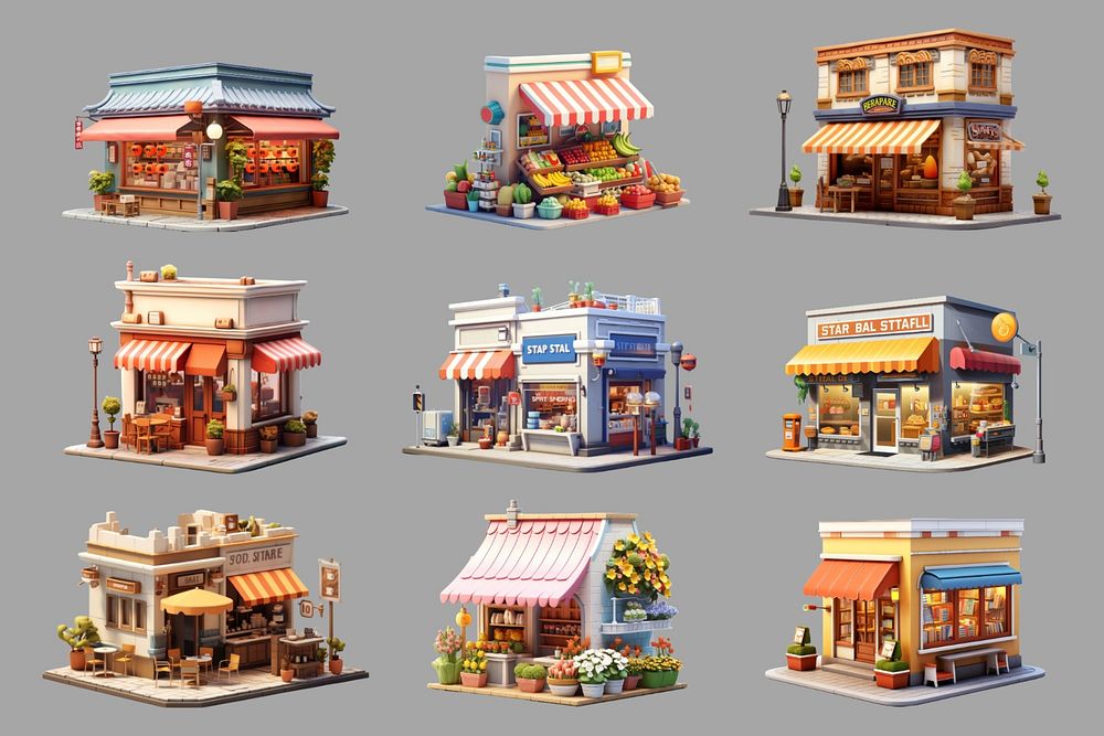 Editable 3D shop design element | Premium Editable Design - rawpixel