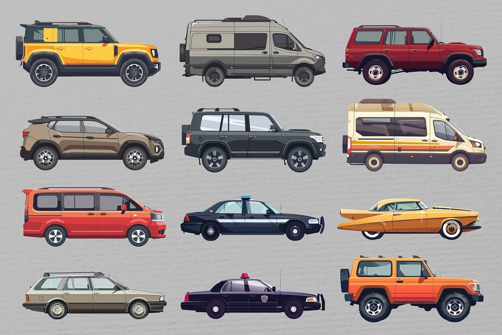 Editable Cars sideview design element | Premium Editable Design - rawpixel