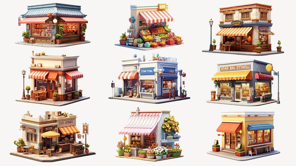 Editable 3D shop design element | Premium Editable Design - rawpixel