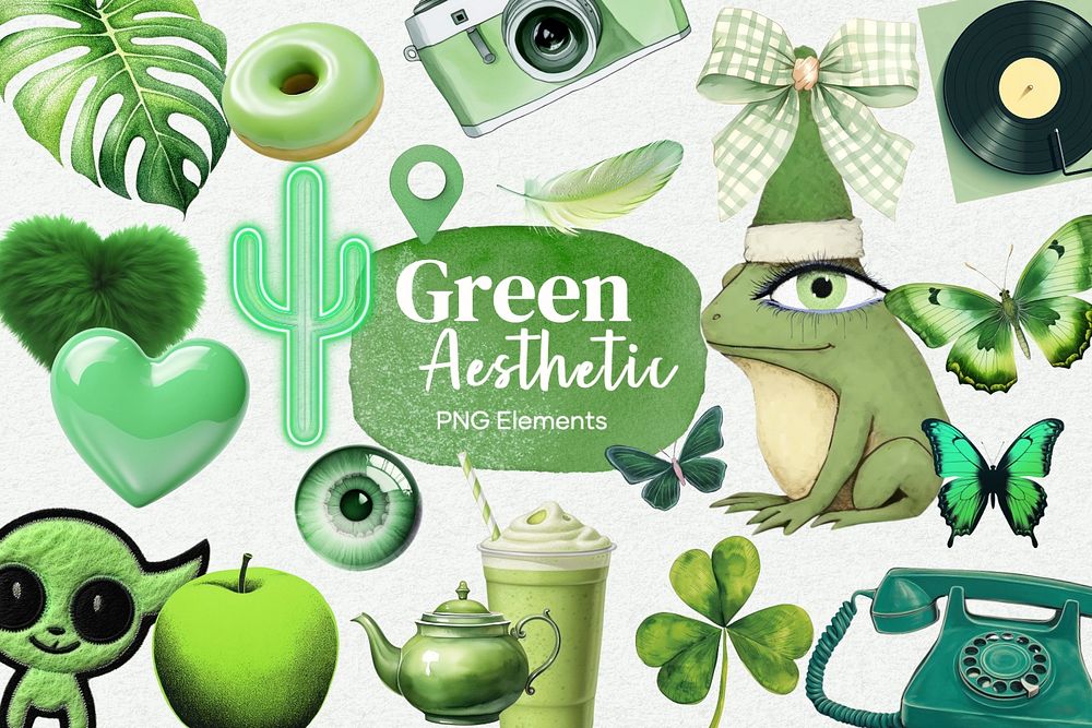 Editable green aesthetic object design | Premium Editable Design - rawpixel