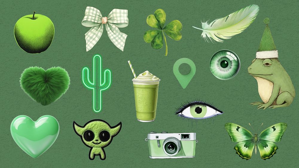 Editable green aesthetic object design | Premium Editable Design - rawpixel