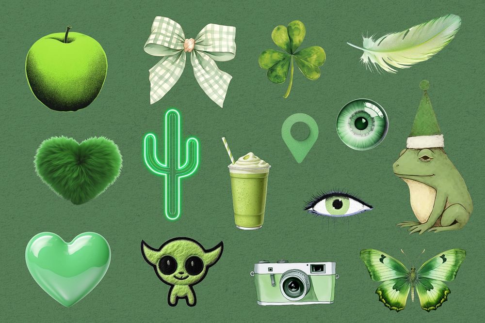 Editable green aesthetic object design | Premium Editable Design - rawpixel