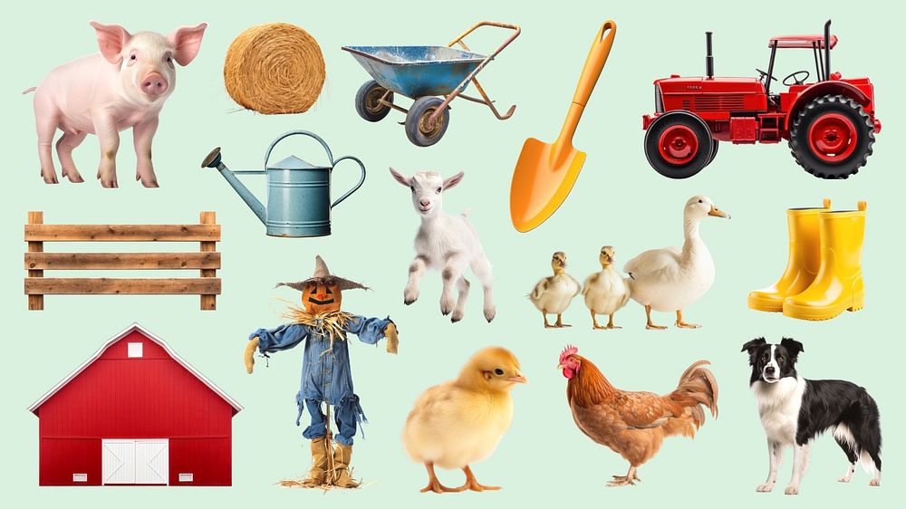 Editable farm design element set | Free Editable Design - rawpixel