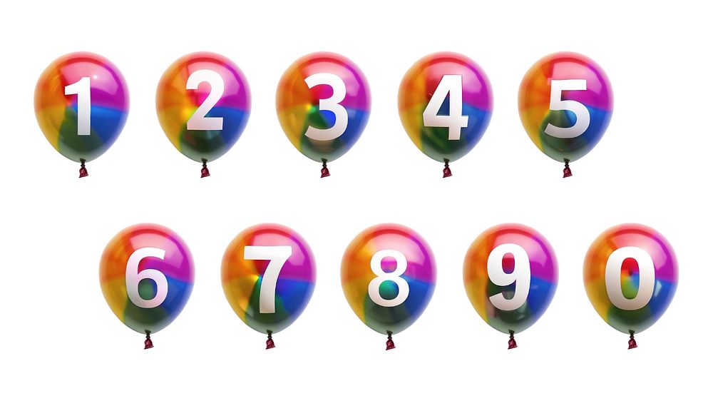 Editable rainbow number balloon design | Premium Editable Design - rawpixel