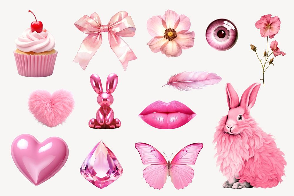 Editable pink aesthetic object design | Premium Editable Design - rawpixel