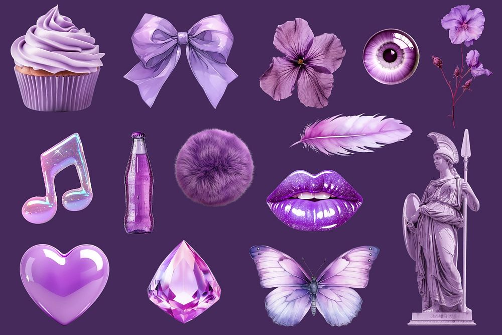 Editable purple aesthetic object design | Premium Editable Design ...