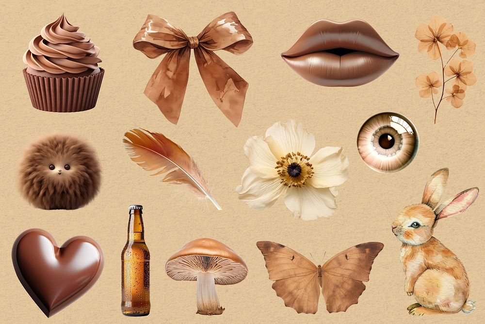 Editable brown aesthetic object design | Premium Editable Design - rawpixel