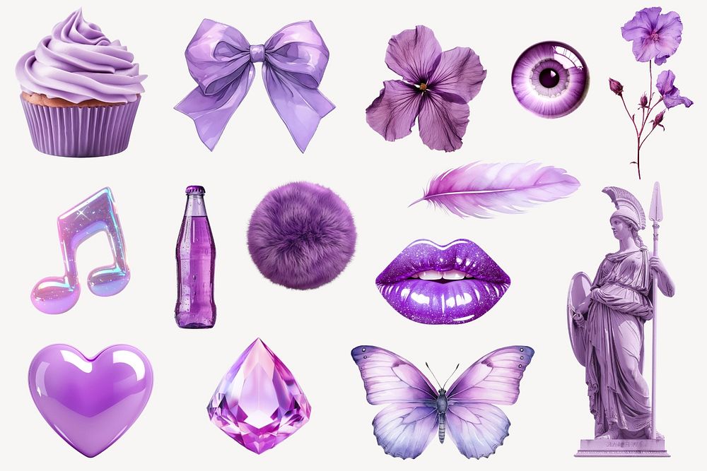 Editable purple aesthetic object design | Premium Editable Design ...