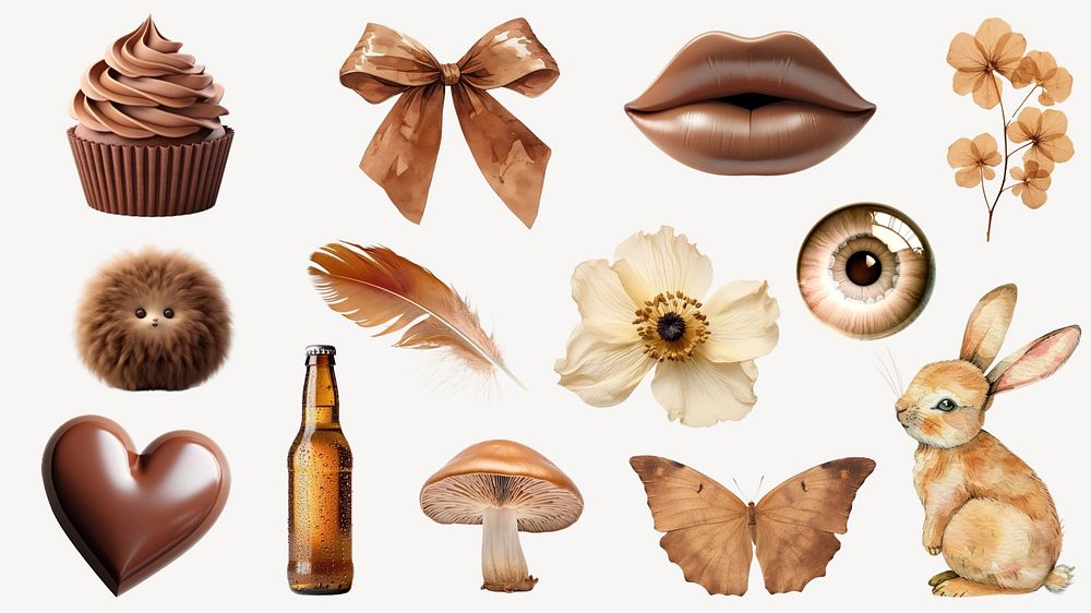 Editable brown aesthetic object design | Premium Editable Design - rawpixel