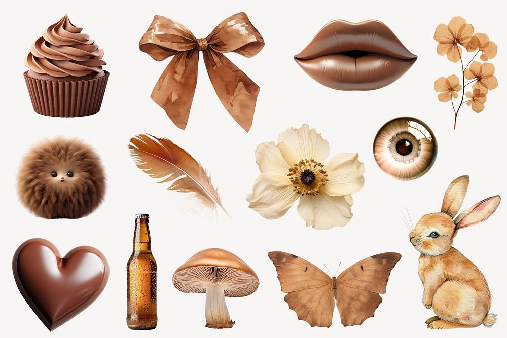Editable brown aesthetic object design | Premium Editable Design - rawpixel