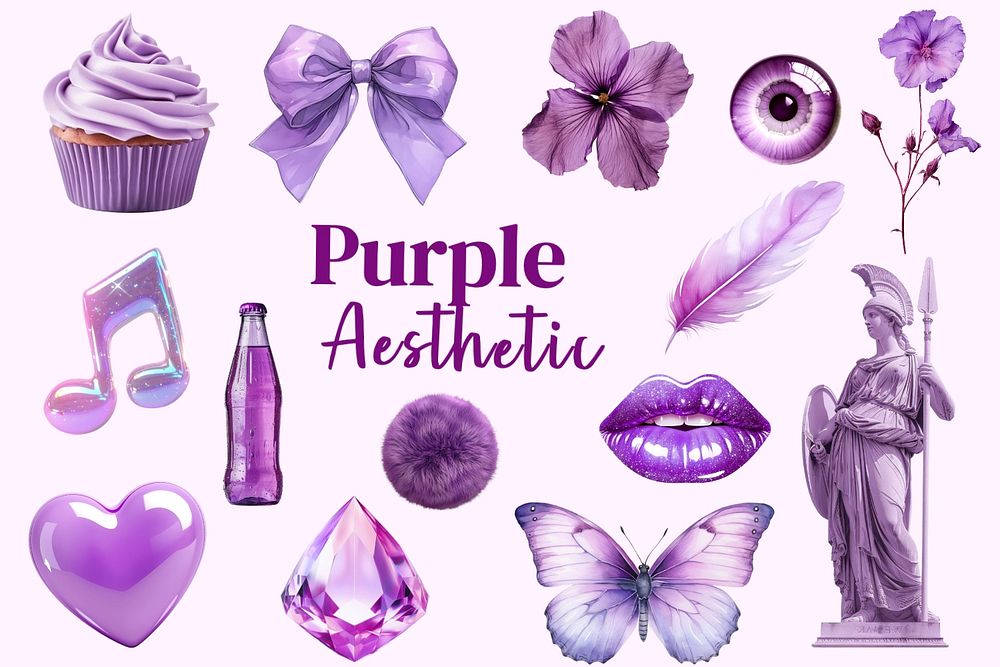 Editable purple aesthetic object design | Premium Editable Design ...
