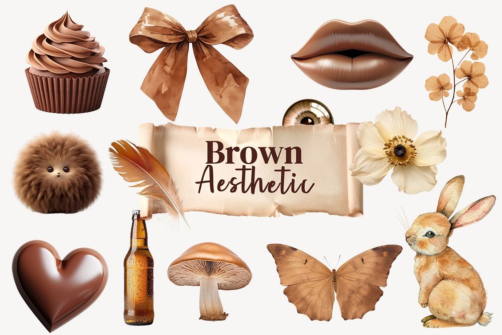 Editable brown aesthetic object design | Premium Editable Design - rawpixel