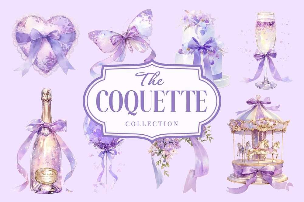 Editable watercolor purple coquette design | Premium Editable Design ...