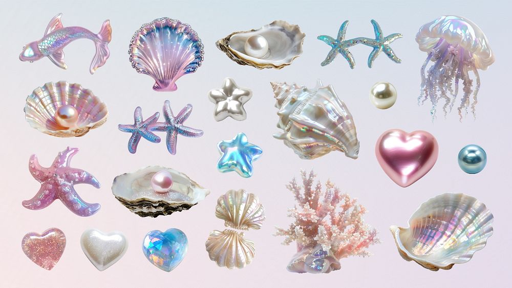 Editable mermaidcore design element set | Premium Editable Design ...