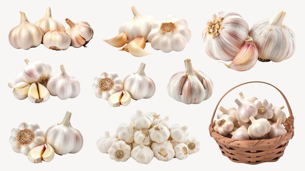 Editable garlic design element set | Free Editable Design - rawpixel