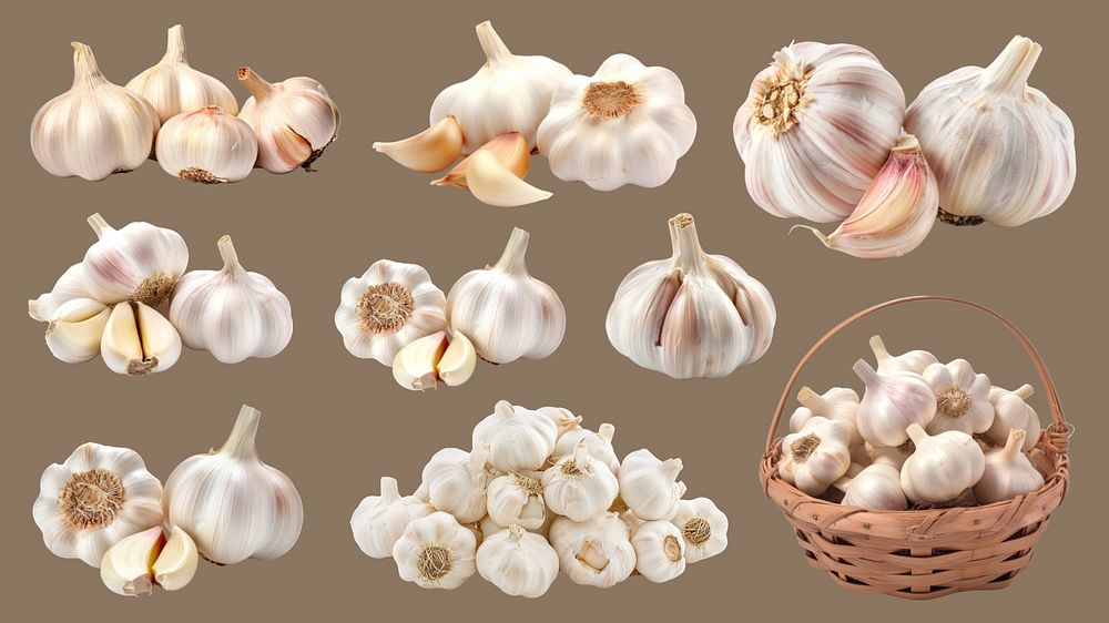 Editable garlic design element set | Free Editable Design - rawpixel