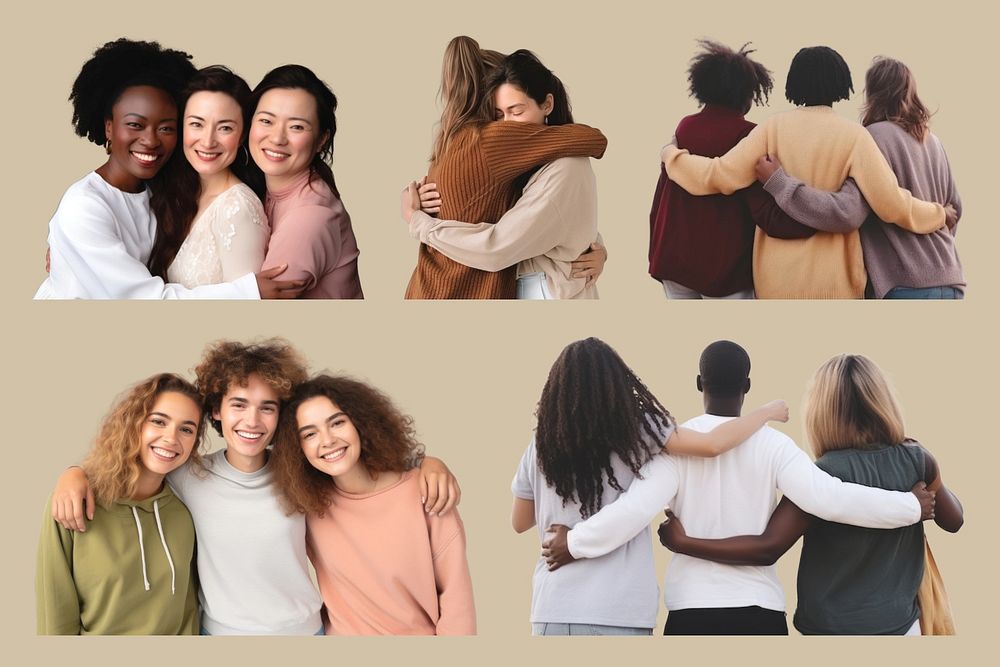 Editable friendship hug design element | Premium Editable Design - rawpixel