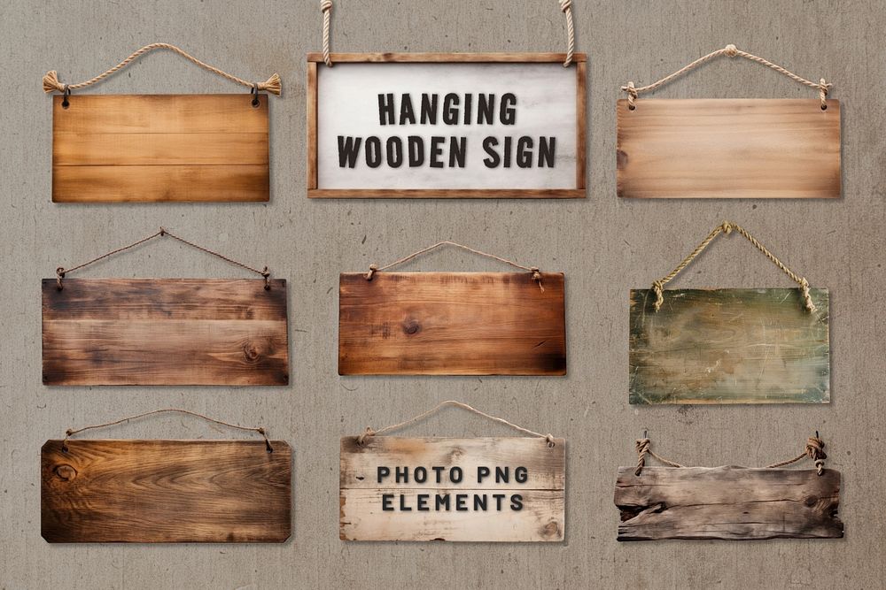 Editable hanging wooden sign design | Premium Editable Design - rawpixel