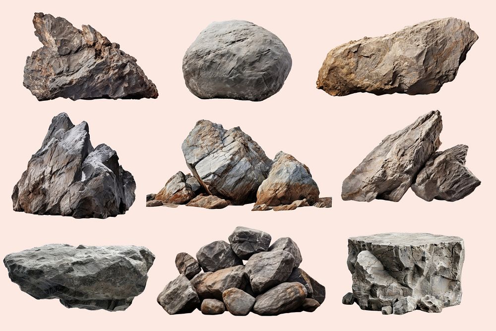 Editable rock design element set | Premium Editable Design - rawpixel