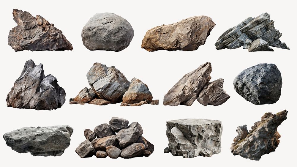 Editable rock design element set | Premium Editable Design - rawpixel