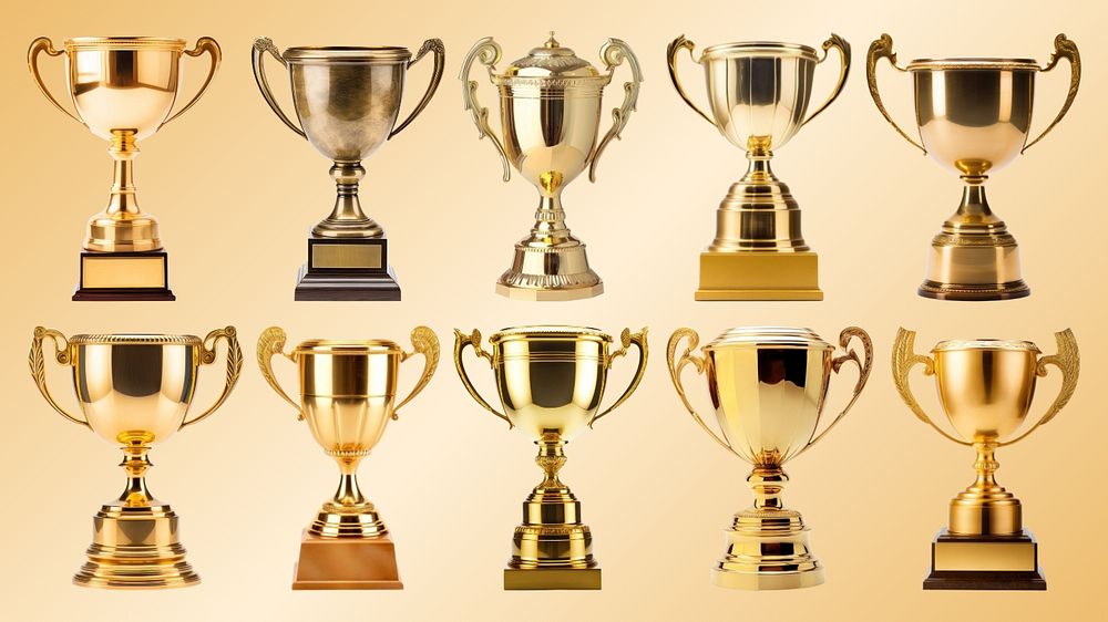 Editable golden trophy design element | Premium Editable Design - rawpixel