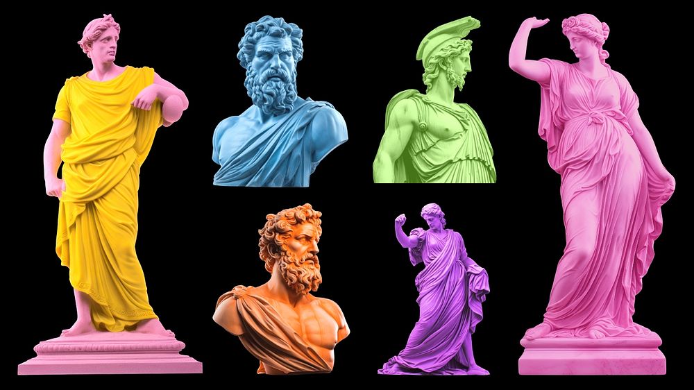Editable funky Greek statue design | Premium Editable Design - rawpixel