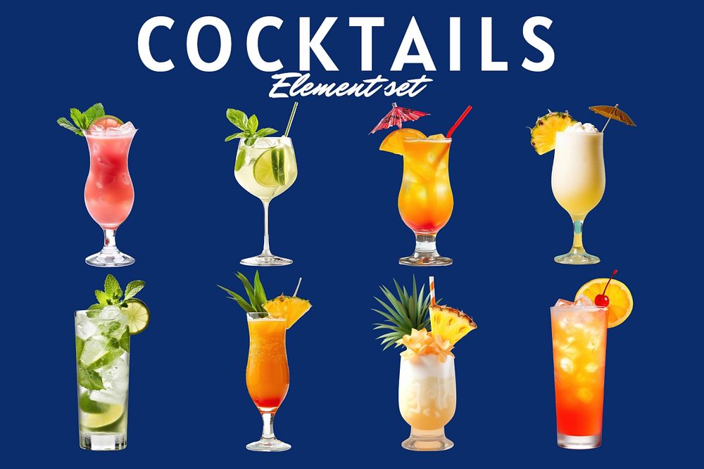 Editable cocktail drink design element | Premium Editable Design - rawpixel