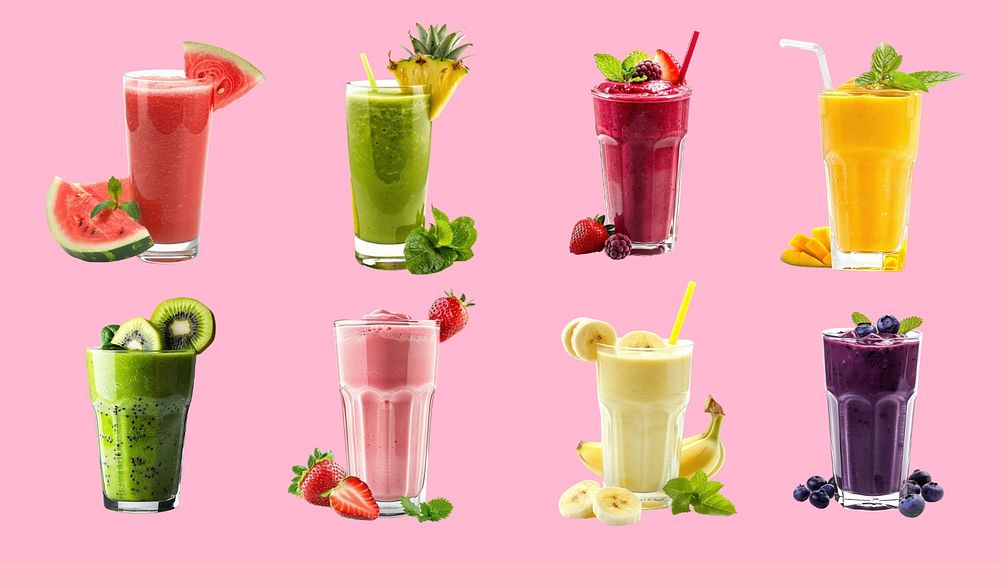 Editable smoothie design element set | Premium Editable Design - rawpixel
