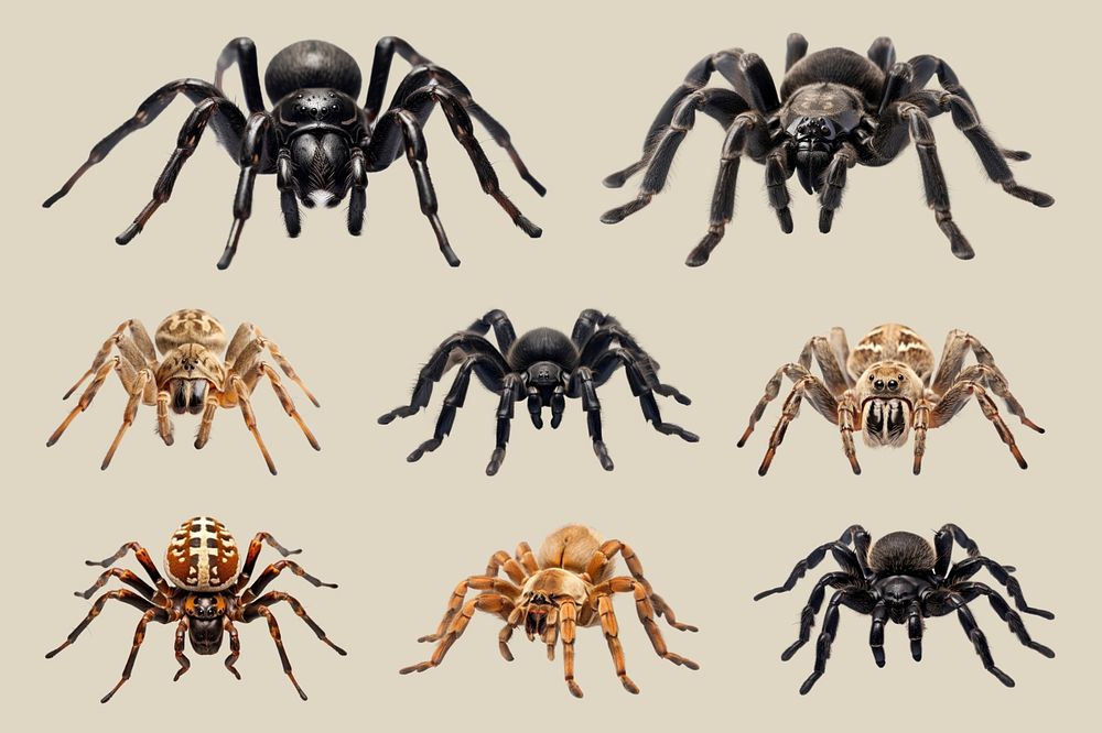 Editable spider design element set | Free Editable Design - rawpixel