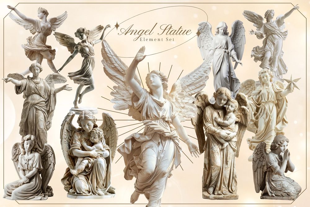 Editable angel statue design element | Premium Editable Design - rawpixel