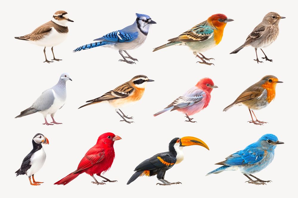 Editable bird design element set | Premium Editable Design - rawpixel