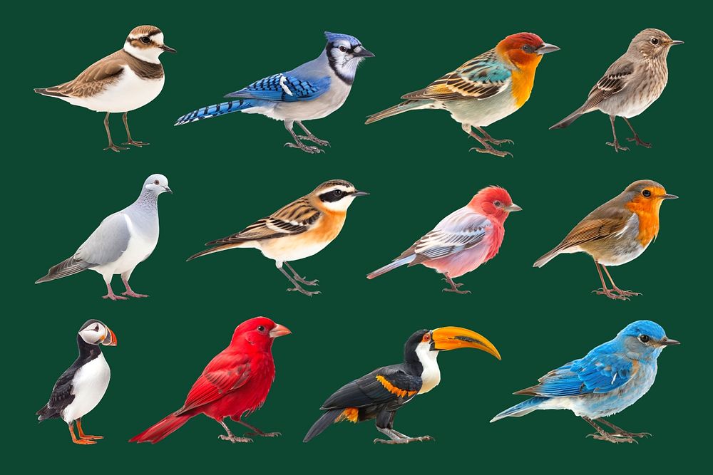 Editable bird design element set | Premium Editable Design - rawpixel