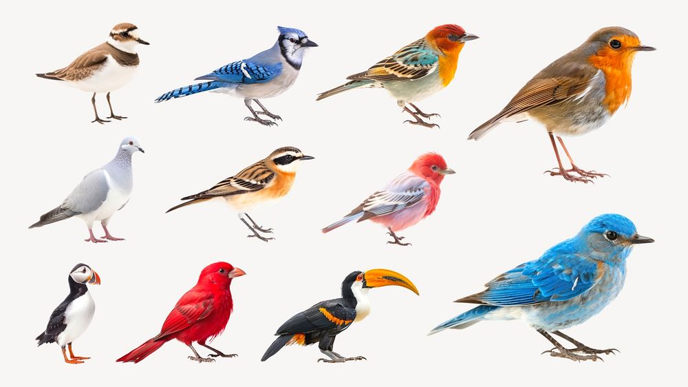 Editable bird design element set | Premium Editable Design - rawpixel