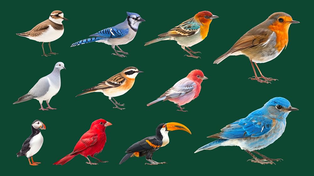 Editable bird design element set | Premium Editable Design - rawpixel