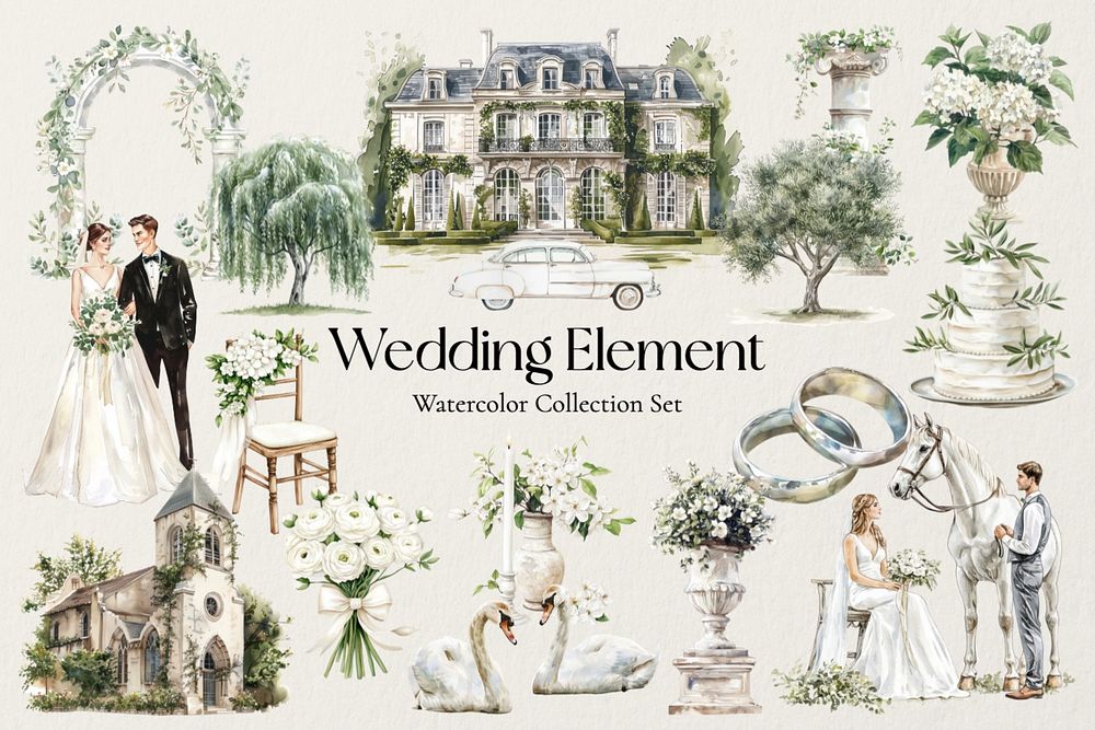 Editable wedding design element set | Premium Editable Design - rawpixel