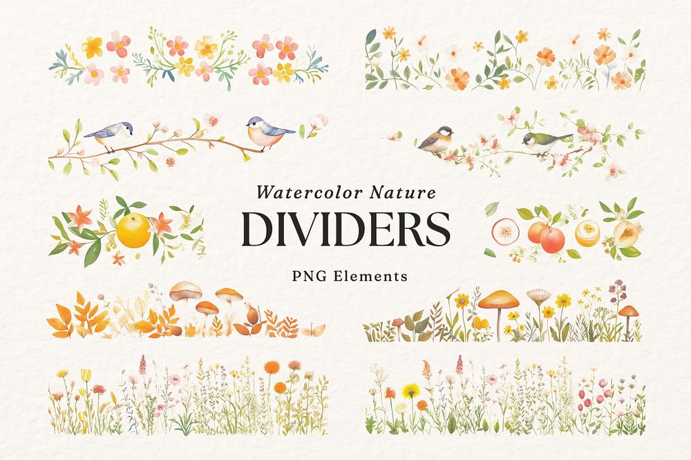 Editable watercolor nature divider design | Premium Editable Design ...