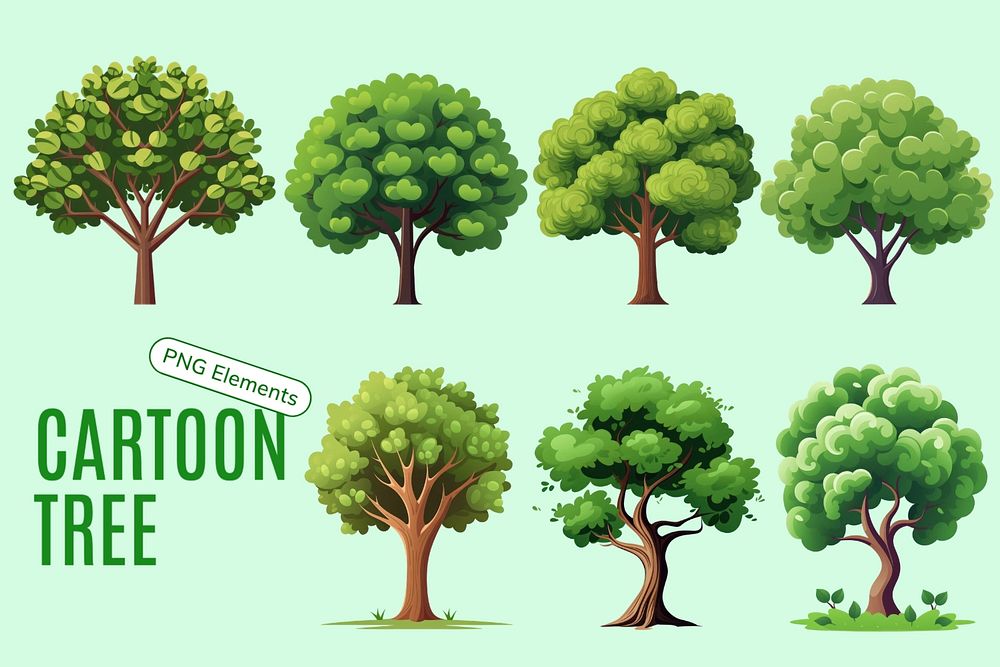 Editable cartoon tree vector design | Premium Editable Design - rawpixel